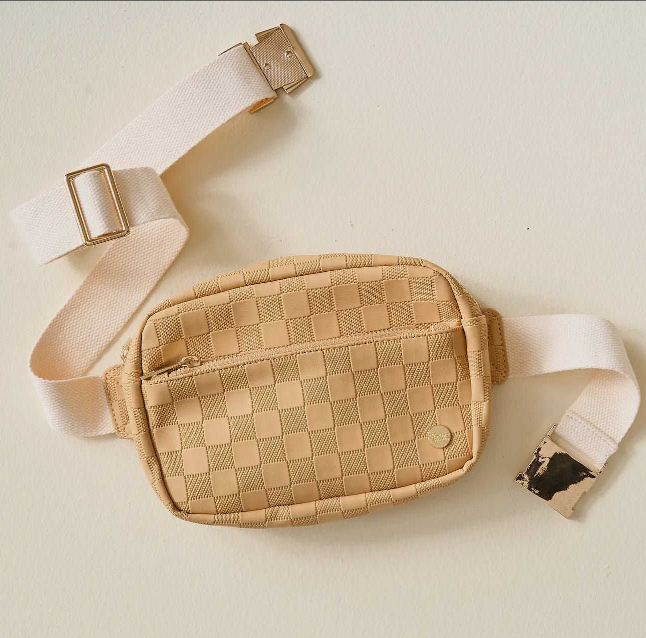 the Darling effect Tan urban check belt bag | Love & a Dog